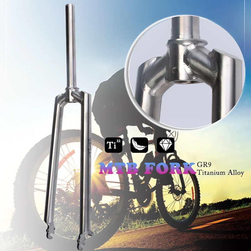 TiTo Gr.9 MTB Titanium Alloy Bicycle Front Fork Square Shoulder PM/IS/V ...