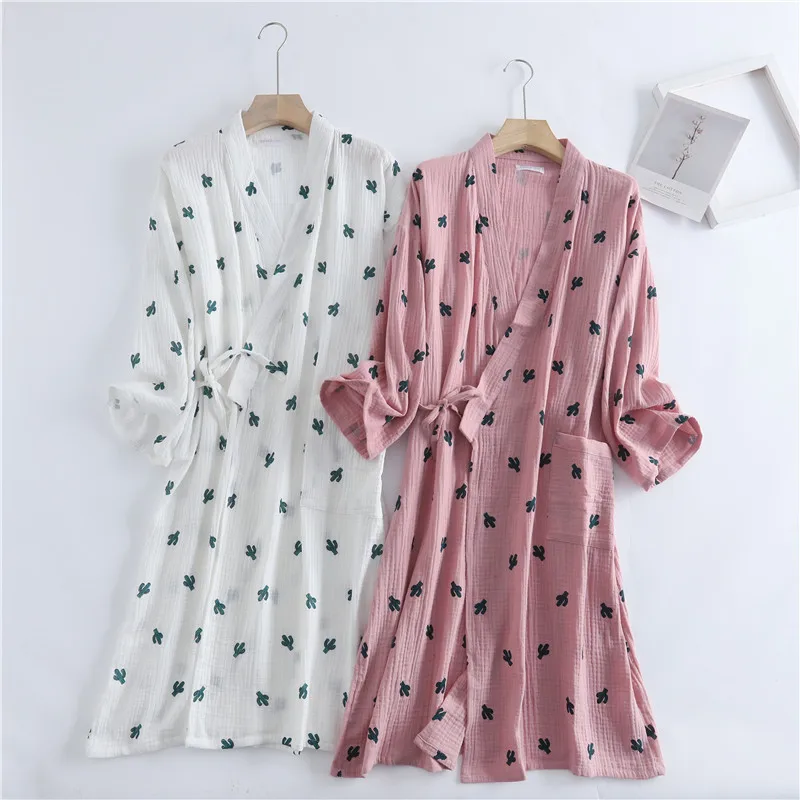 Women's Cotton Home Robe | Cotton Home Clothes Gown | Long Cotton Robes ...