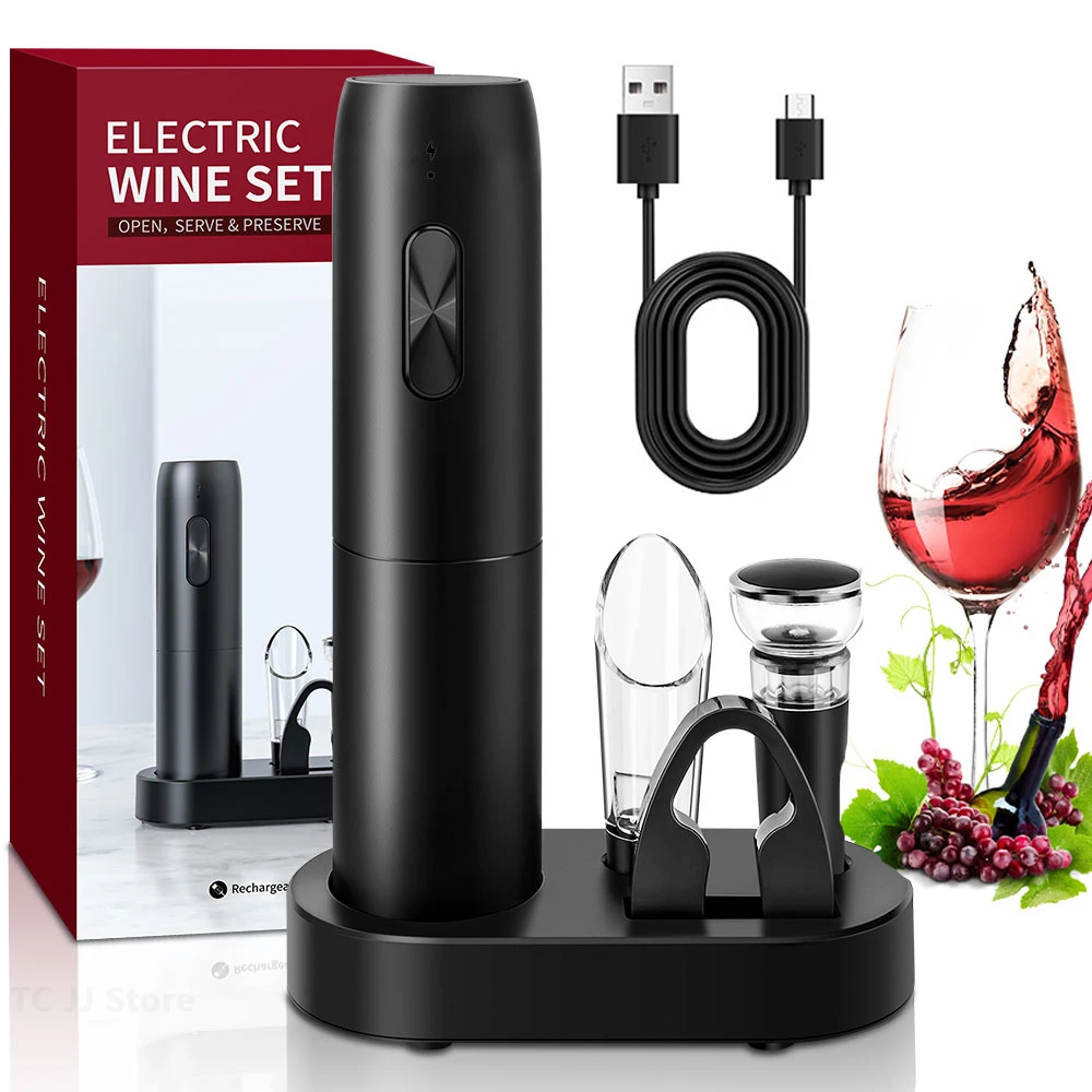 Rechargeable Electric Wine Opener Set Automatic Corkscrew Wine Openers ...