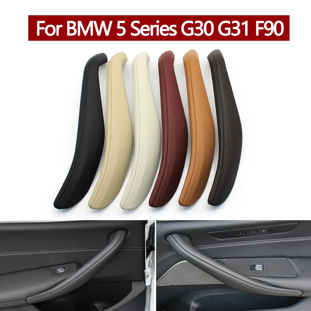 Car-Interior-Front-Rear-Left-Right-Door-Handle-Leather-Outer-Cover-For ...