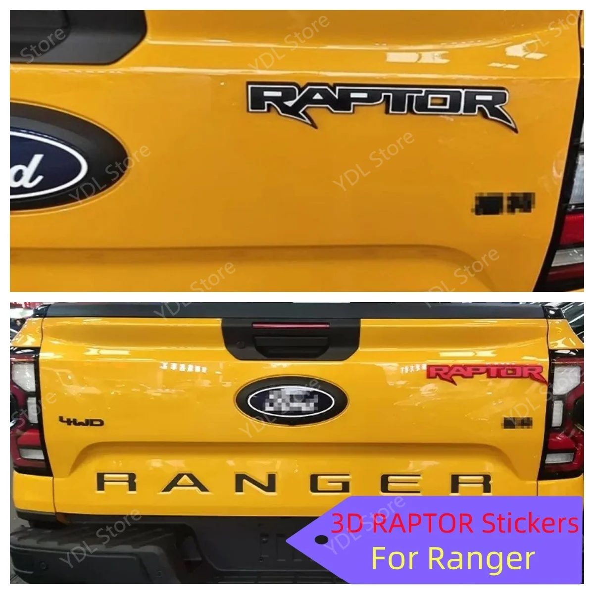 Fit for Ford Ranger Raptor Letters Tailgate Badge Raptor Type Model ...