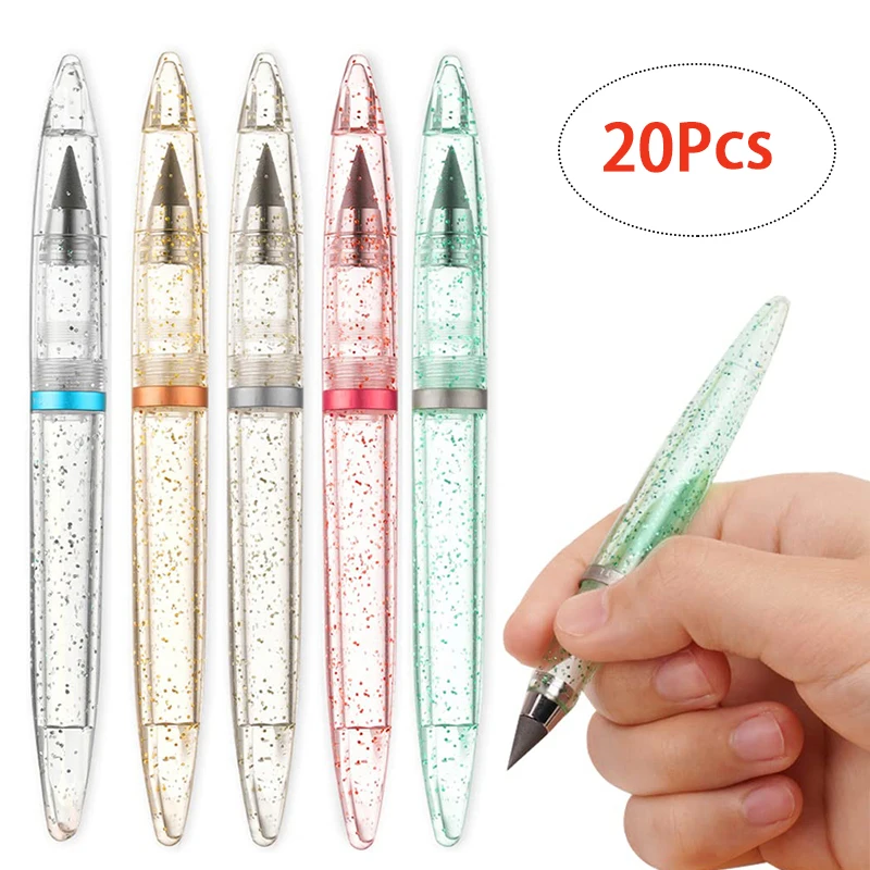 20pcs-Kawaii-Forever-Pencil-Transparent-Handle-Unlimited-Writing-Pencil ...