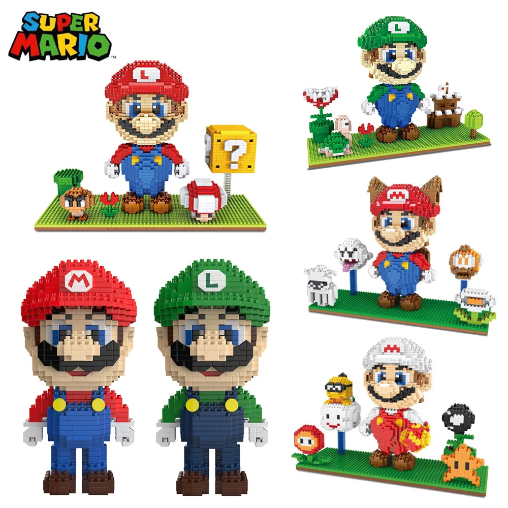 Mario Building Blocks Flying Super Bros Mix Brick Cartoon Anime Figures ...