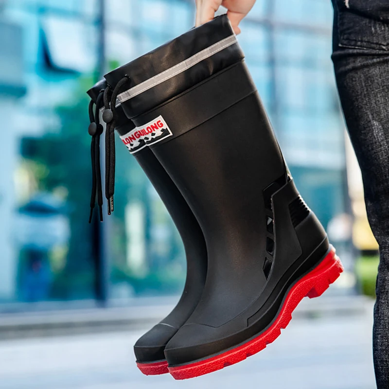 High-top-Men-Water-Boots-Plus-Velvet-Warm-Rain-Boots-Fishing-Outdoor ...