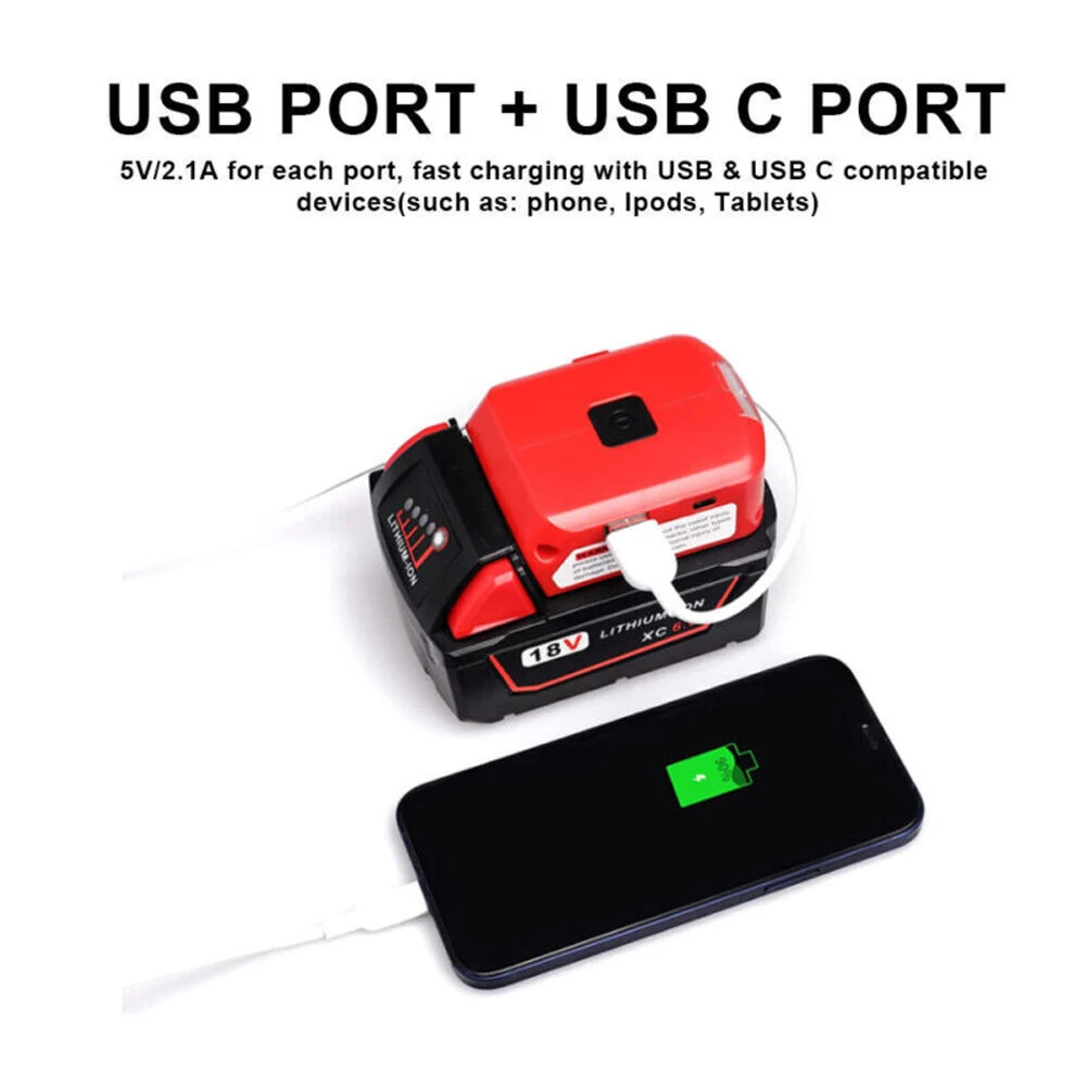 12V-2A-Battery-Adapter-with-LED-Light-Battery-USB-Charger-18V-Power ...