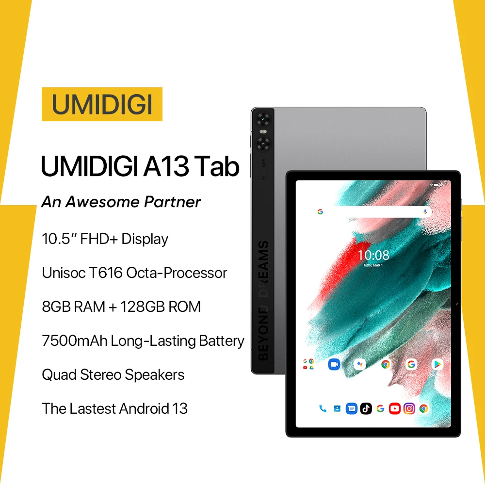 NEW ARRIVAL UMIDIGI A13 Tab Smart Tablet Android 13 8GB+128GB 10.51 ...