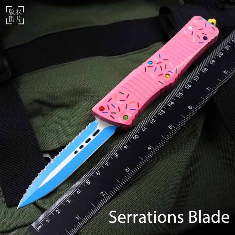 Auto-defesa-Tactical-Pocket-Knife-Donut-Pink-COMBAT-Azul-revestido-D2 ...