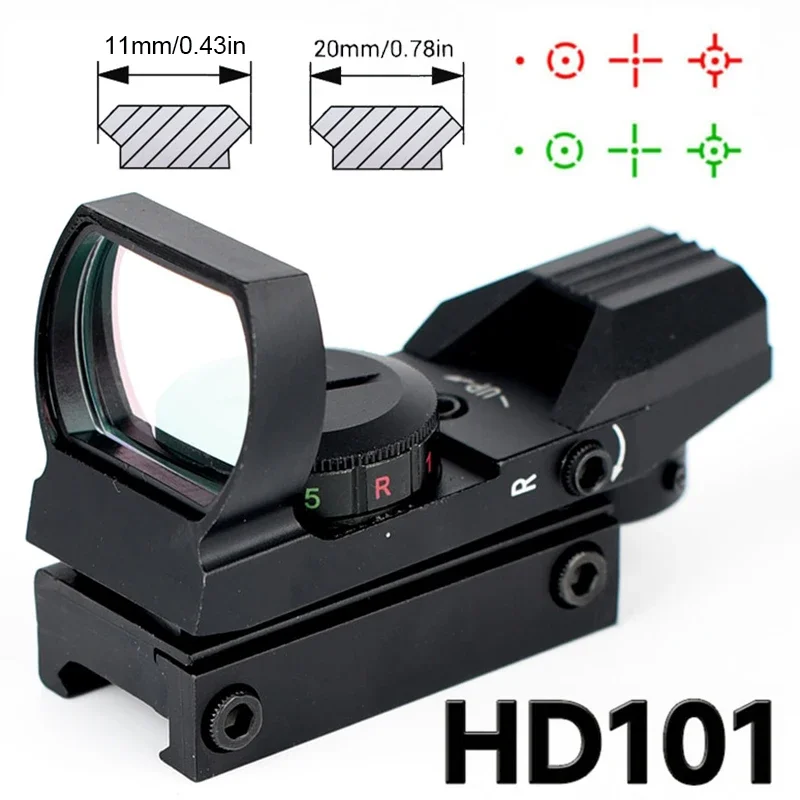 HD101-Red-Green-Dot-Compact-Tactics-Riflescope-Outdoor-Hunting-Optics ...