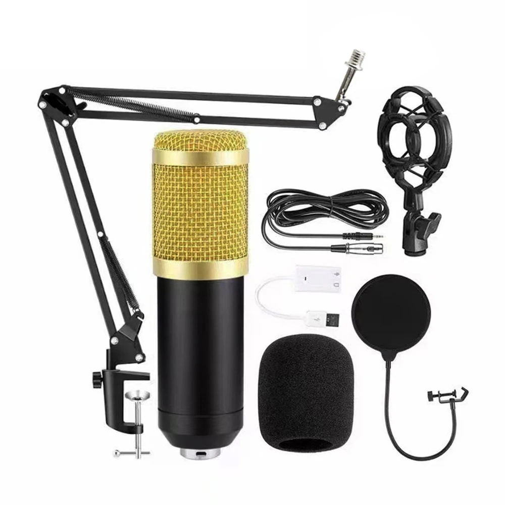 Professional Anchor Condenser Microphone With Stand For PC Laptop ...