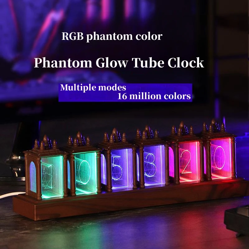 Digital-Nixie-Tube-Clock-Assembly-Required-with-RGB-LED-Glows-Table ...