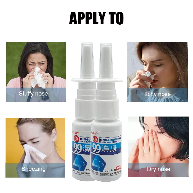 10pcs Natural Herbal 99 Rhinitis Spray Sinusitis Nasal Spray For ...