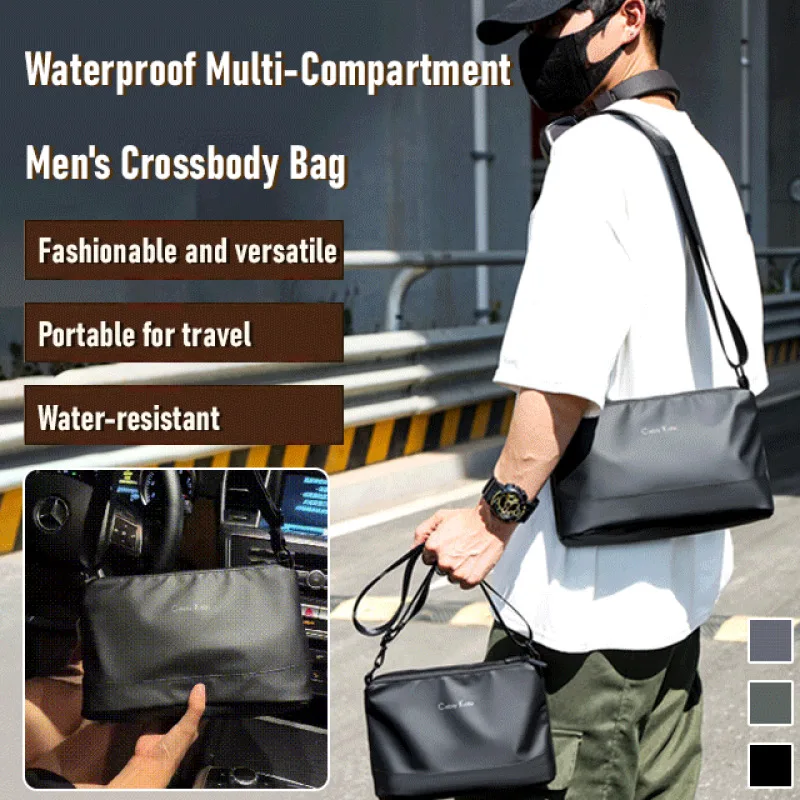 Men's hanging bag lightweight summer small section shoulder bag three ...