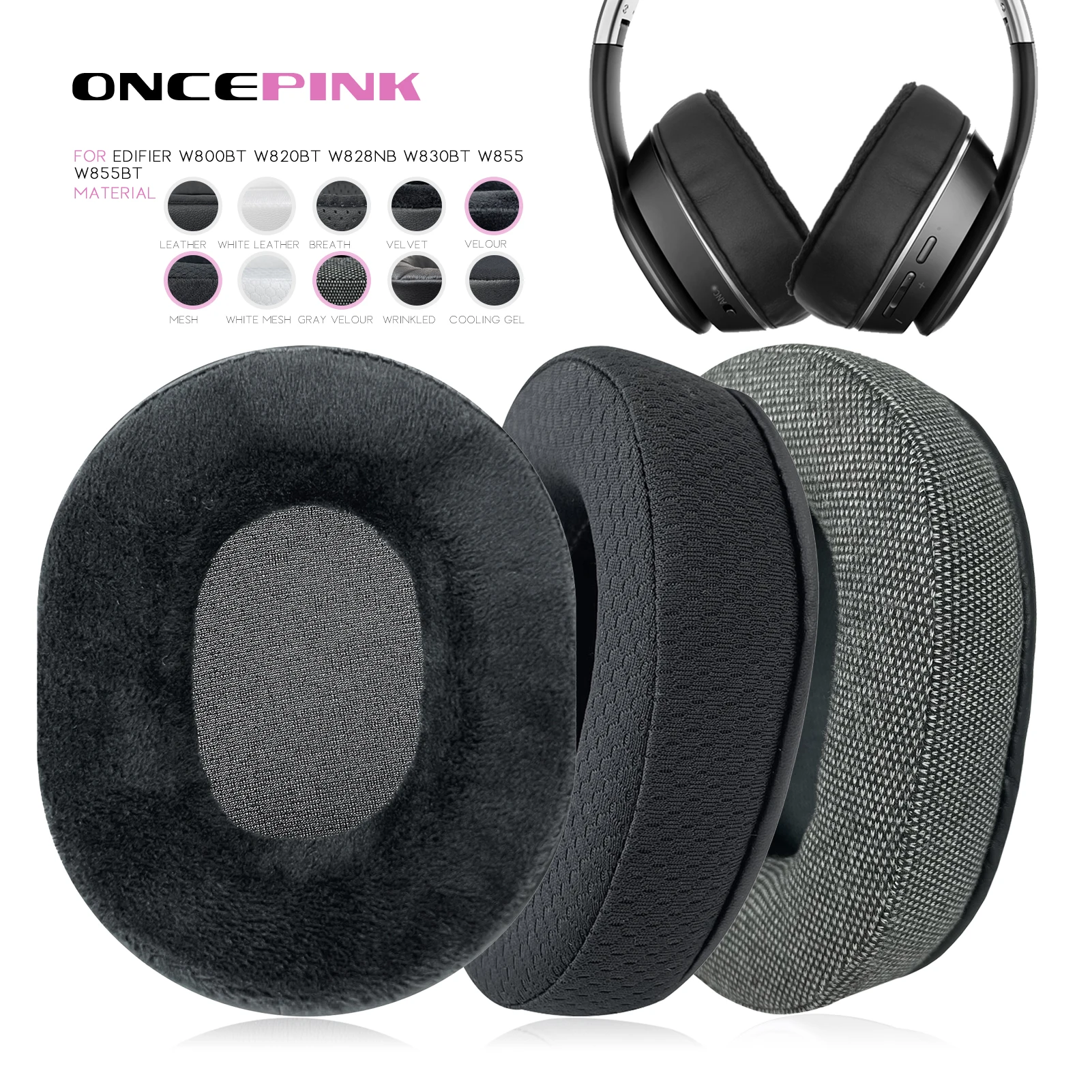 Oncepink Replacement Ear Pads for Edifier W800BT W820BT W828NB W830BT ...