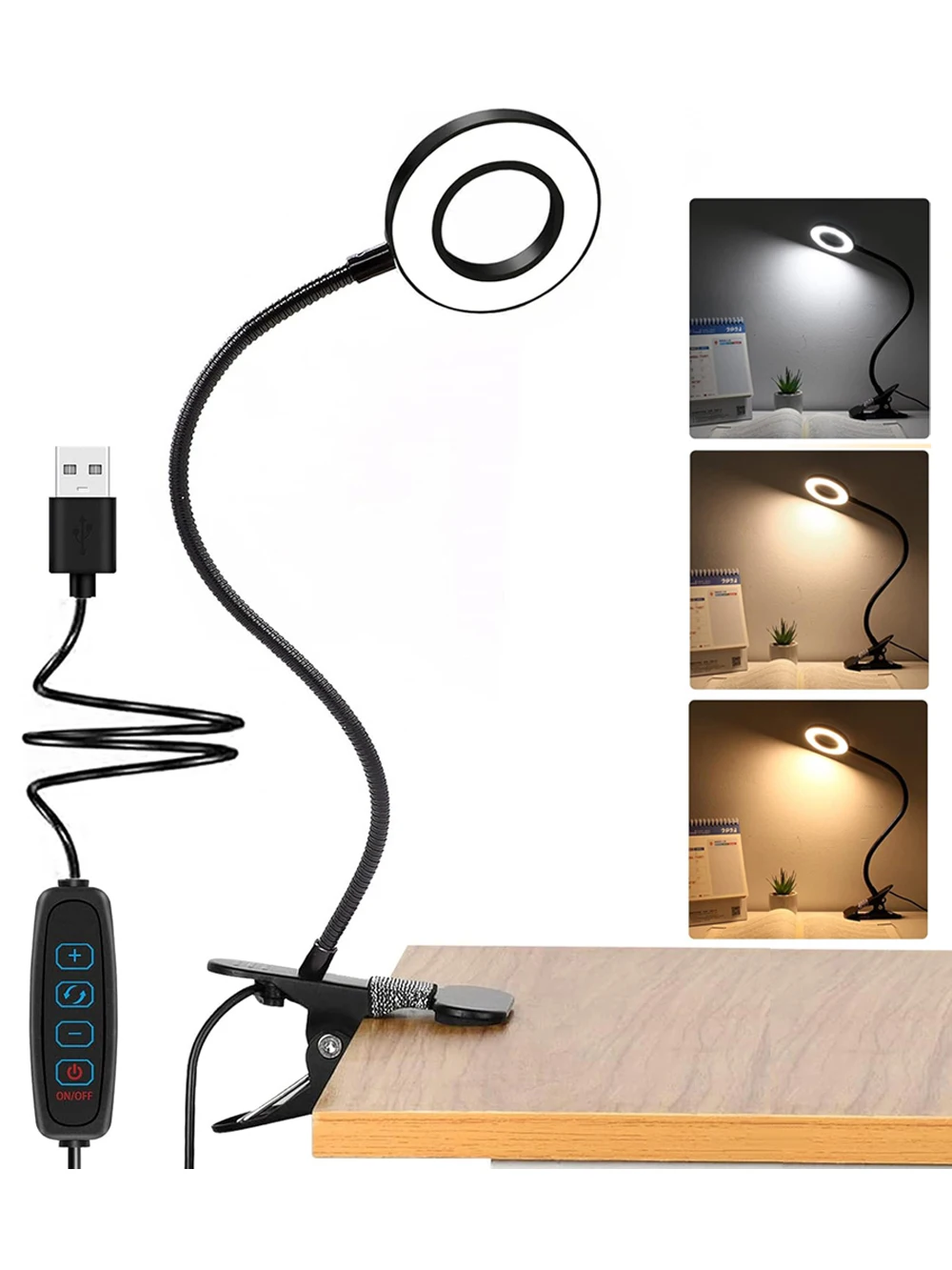 360-Flexible-48-LEDs-Clip-on-Desk-Lamp-Gooseneck-Reading-Table-Light ...