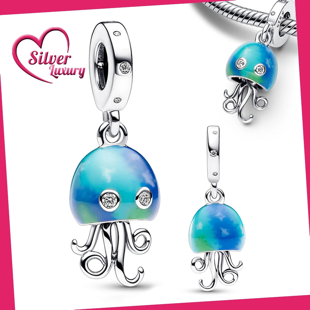 925 Sterling Silver Ocean Blue Octopus Dangle Charm Fit Pandora ...