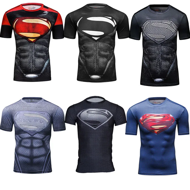Compression-Boxing-MMA-T-shirt-Men-Rashguard-Running-Sport-Short-Tee ...