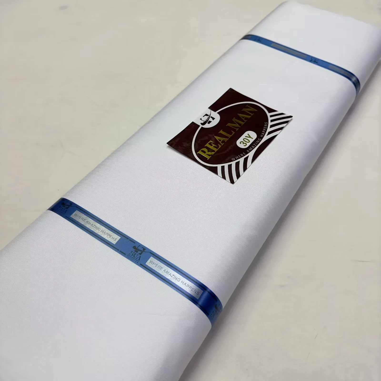 White-5Yards-Nigerian-Senator-Wear-Suit-Fabric-For-Men-Cloth-Material ...