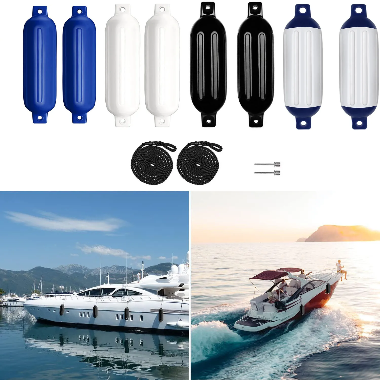 Boat-Fenders-Bumpers-16-X-5-2-Pack-Inflatable-Boat-Fenders-Bumpers-with ...