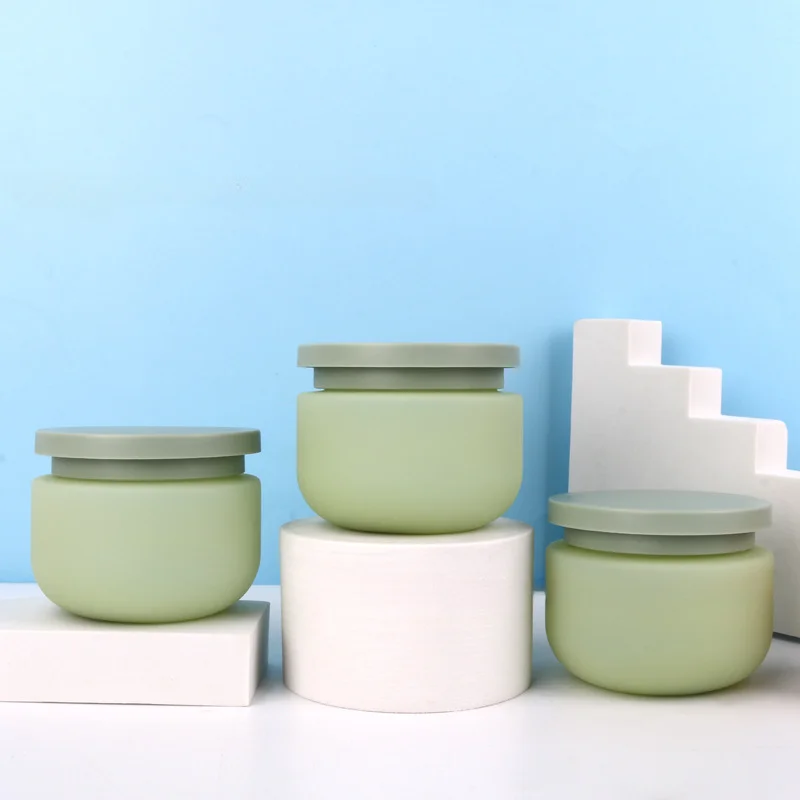 Face Cream Bottle 250g Matte Green Lotion Jar Cosmetic Empty Container ...