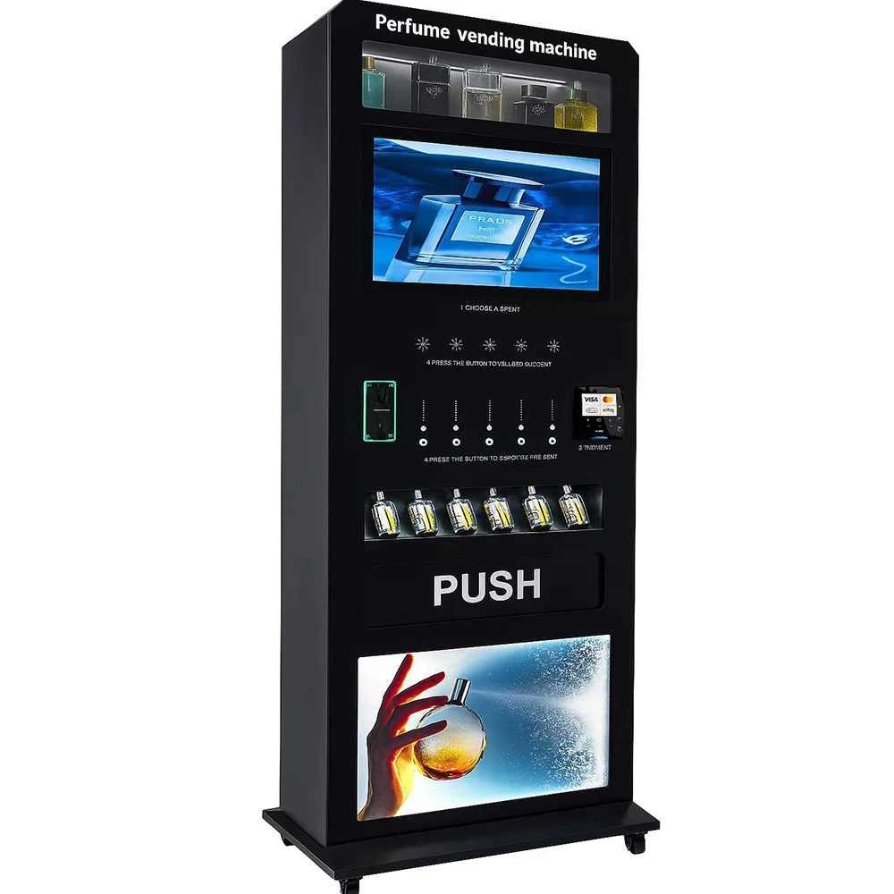 USA New 5 Bottle Perfume Cologne Vending Machine Dispenser With Credit ...
