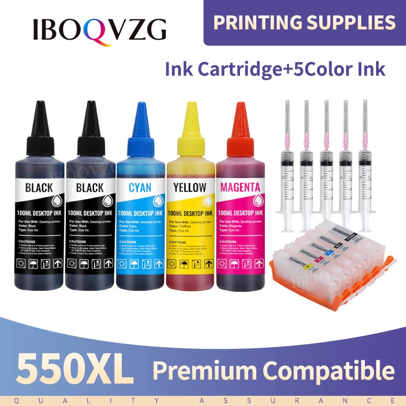 IBOQVZG PGI-550 Refill ink kit For Canon PIXMA MG5450 MG5550 MG5650 ...