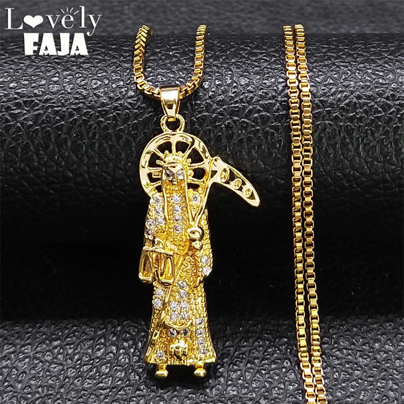 Collar-de-acero-inoxidable-de-circonita-de-Hip-Hop-para-hombres-joyer-a ...