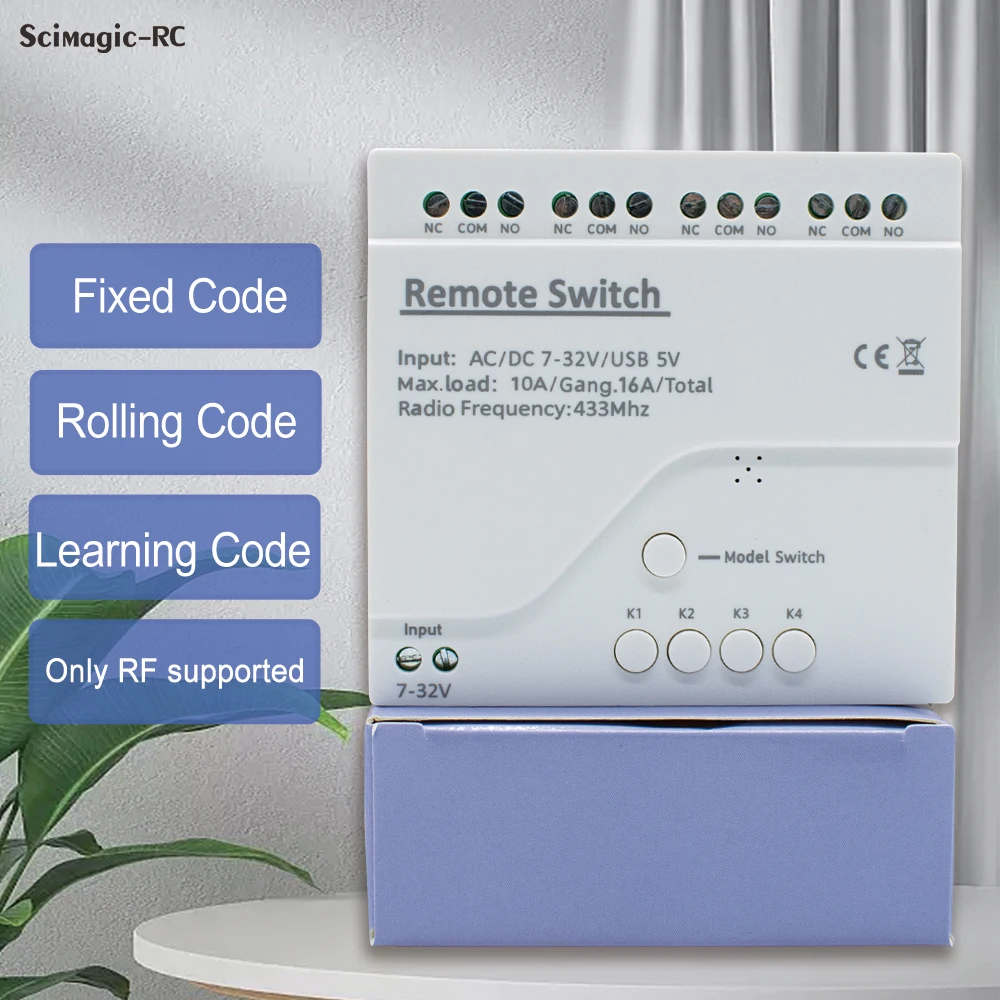 4-Channel-Garage-Gate-Door-Receiver-433mhz-Light-Remote-Control-Switch ...