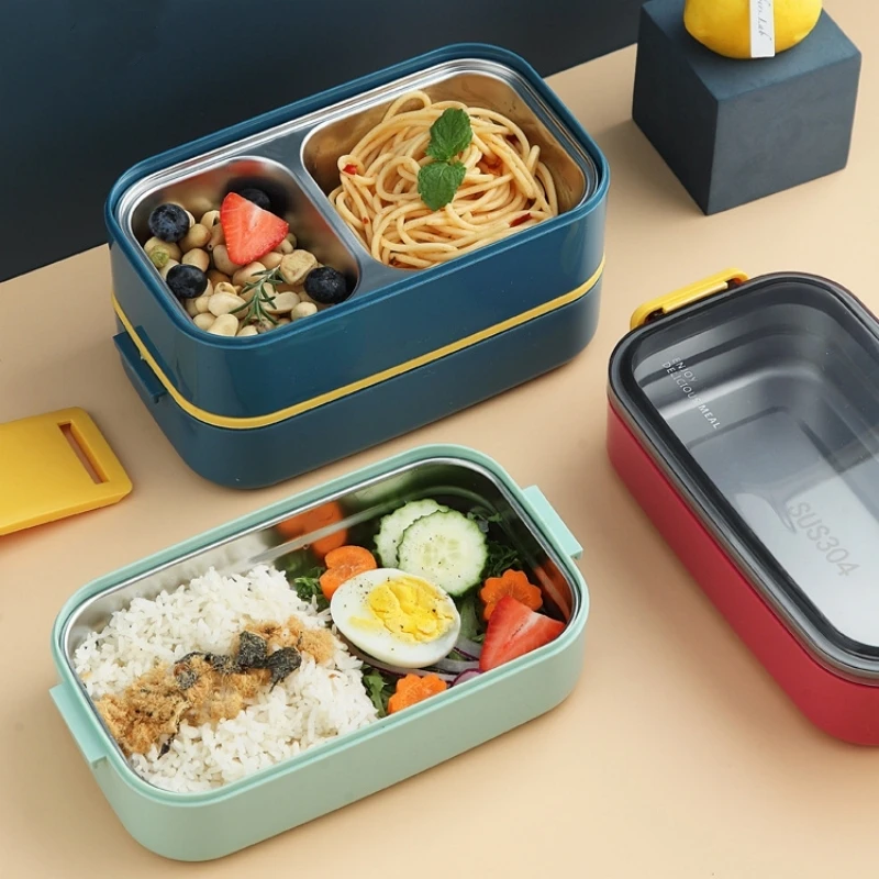 304-Stainless-Steel-Lunch-Box-For-Adults-Kids-School-Office-1-2-Layers ...