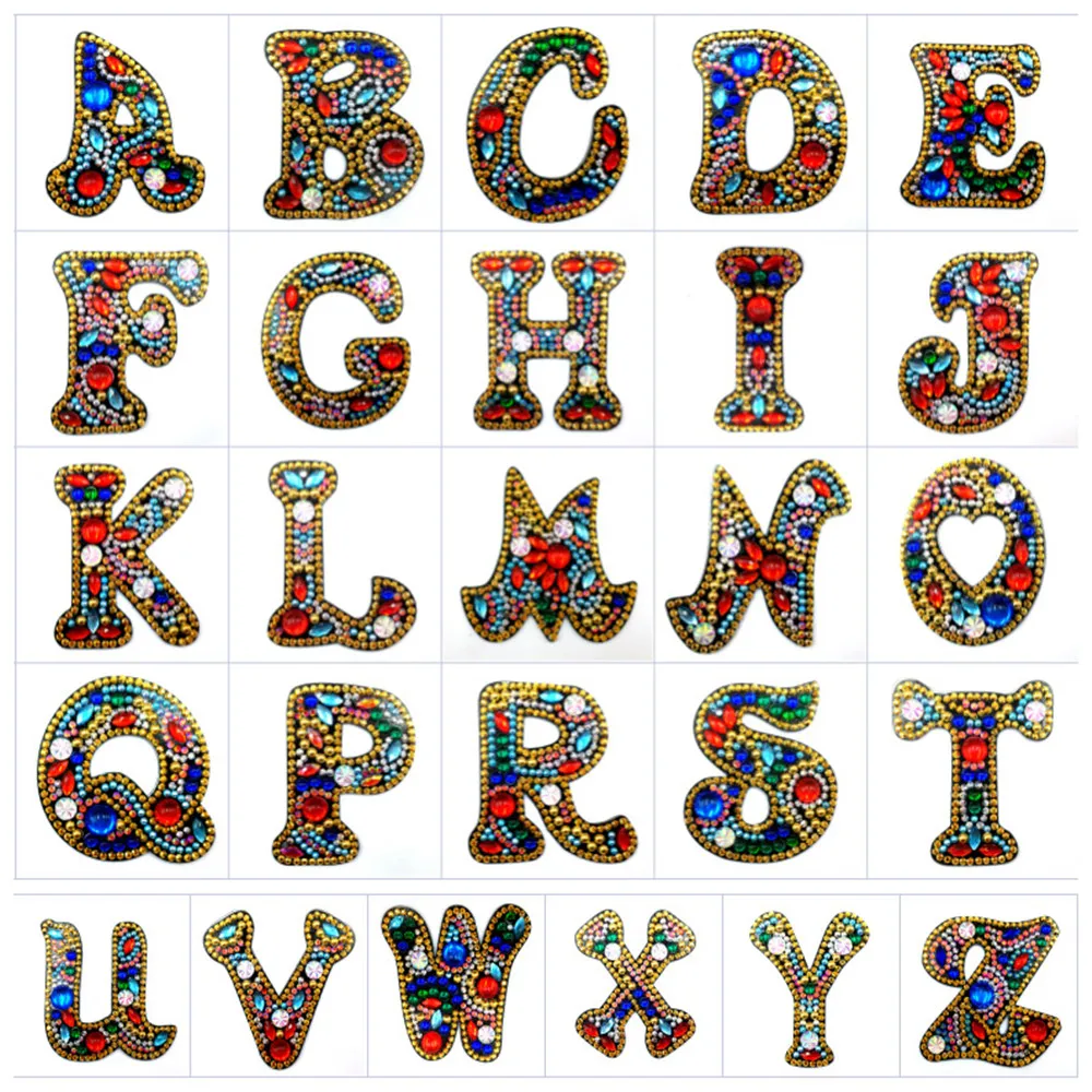 5D-Double-Sided-Diamond-Painting-Keychain-DIY-Full-Drill-Letters-Art ...