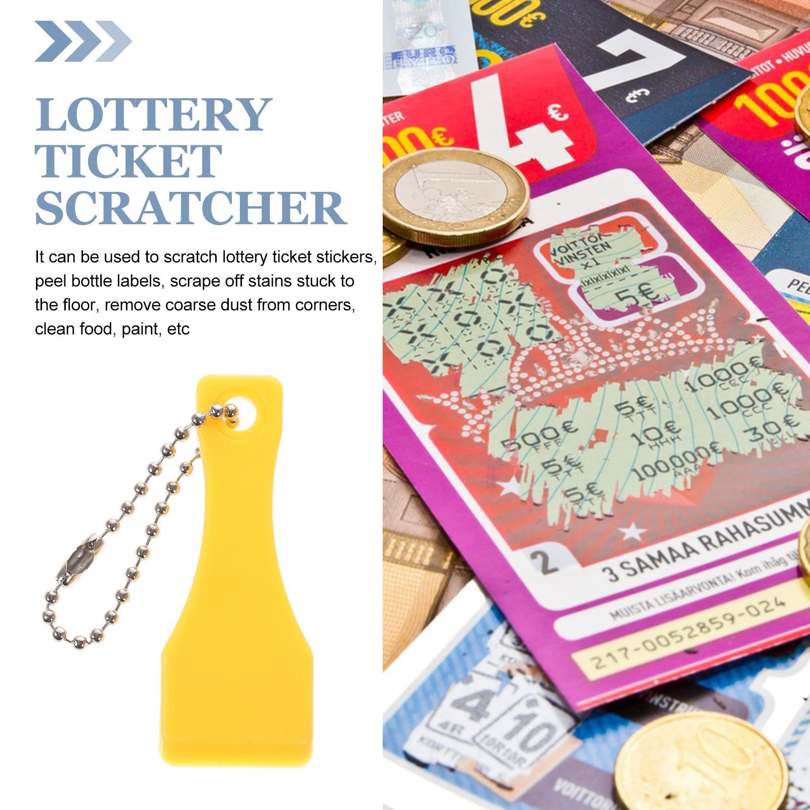 10Pcs Lottery Scratcher Plastic Scraper Durable Keychain Card Scraper ...