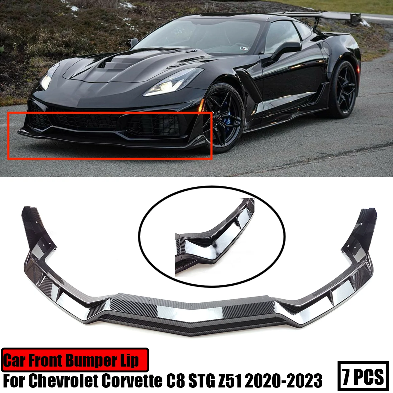 Car-Front-Bumper-Lip-For-2020-2023-Chevrolet-Corvette-C8-STG-Z51-2-Door ...