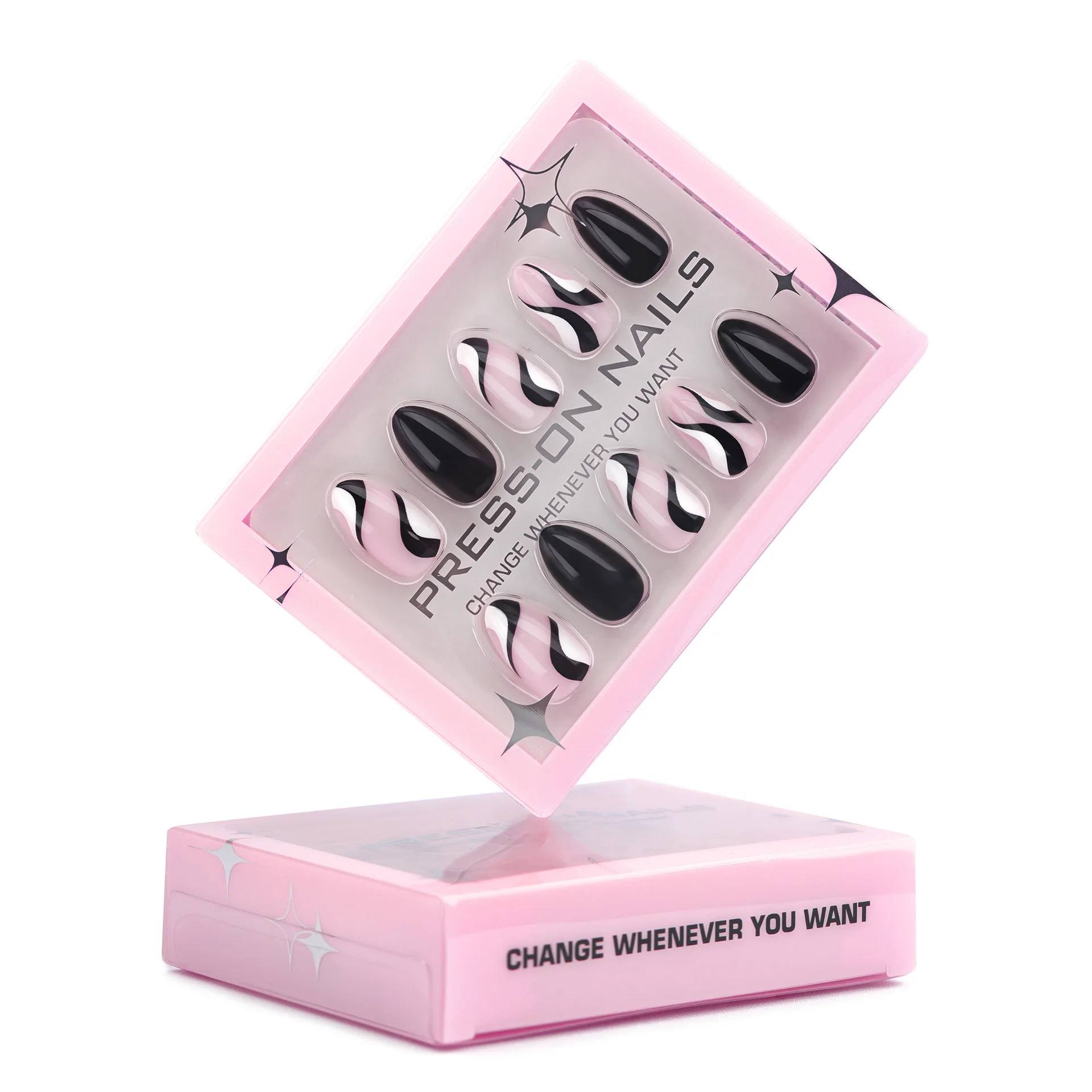 30pcs/set Short Press on Nails Almond False Nails French Fake Nail Tips ...