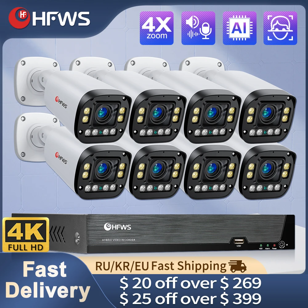 HFW-4K-8MP-Poe-Security-Camera-System-Auto-Focus-Lens-2-8-10mm-Lens-4x ...