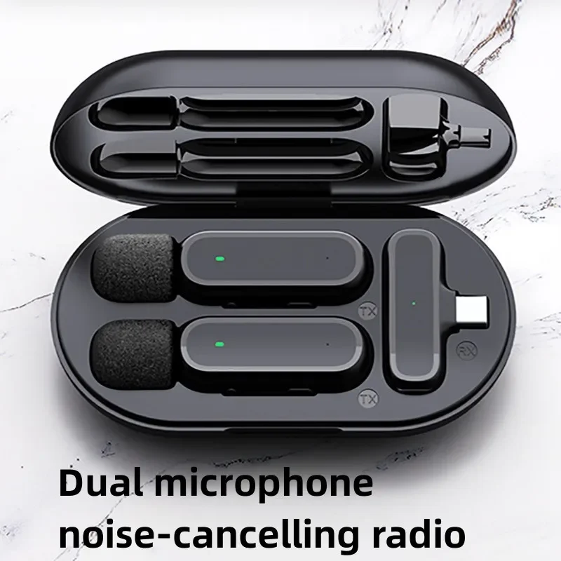 Wireless Lavalier Microphone With Charging Pin Recording Mini Mic for ...