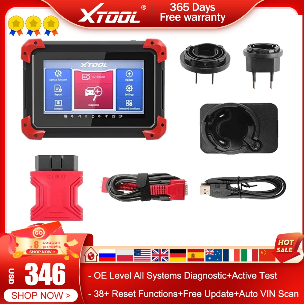 New XTOOL D7 OBD2 Automotive All System Diagnostic Scanner with 26 ...