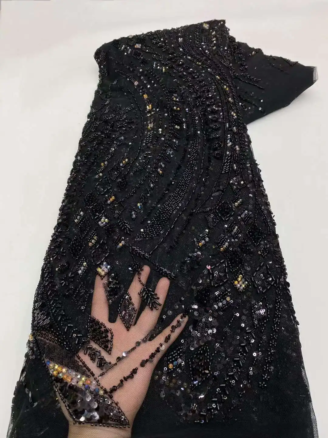 African-Heavy-Beaded-Lace-Fabric-2024-High-Quality-Lace-Nigerian-Sequin ...