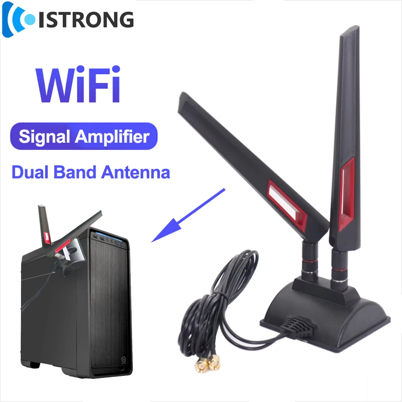 10dbi wifi roteador placa de rede antena amplificador 2.4g 5.8g banda ...