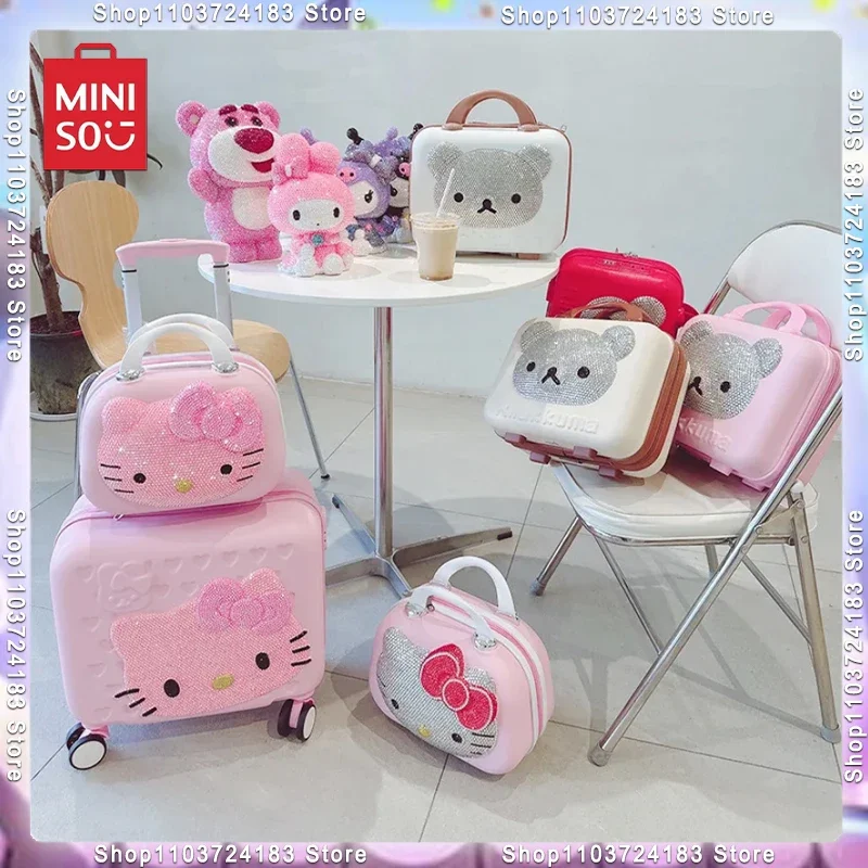 MINISO-Hello-Kitty-Cute-Exquisite-Water-Diamond-Suitcase-Cartoon ...