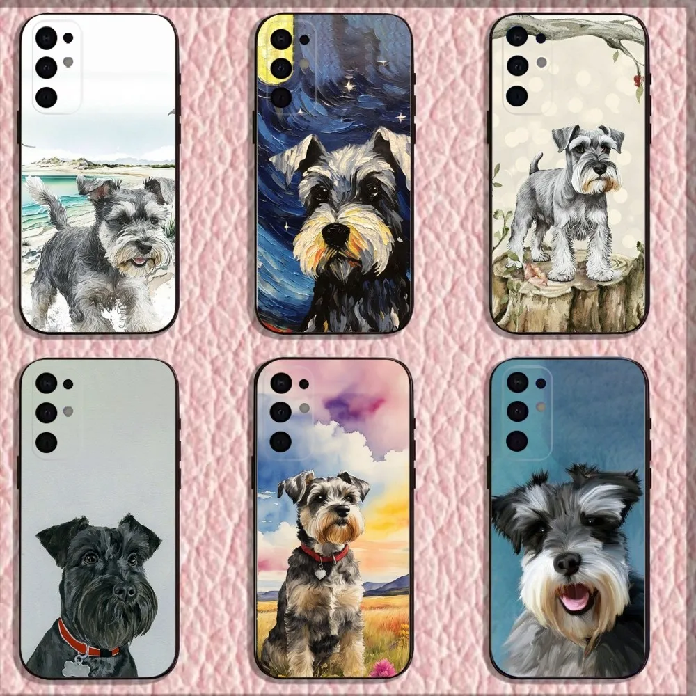 Cartoon Schnauzer Dog Phone Case For Samsung S25,S24,S21,S22,S23,S30 ...