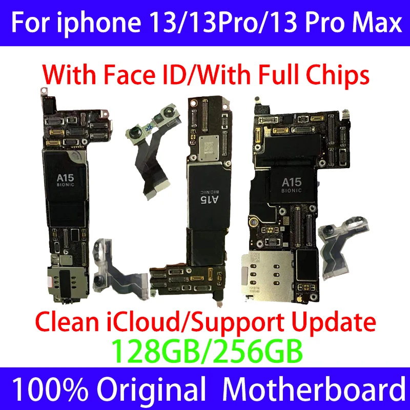 Original Motherboard For iPhone 13 pro max 13 mini Mainboard With Face ...