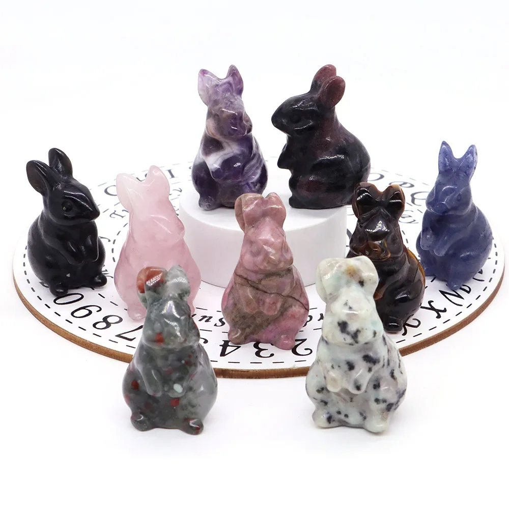 1-5-Elf-Rabbit-Natural-Crystal-Amethyst-Quartz-Agate-Bunny-Animal-Craft ...