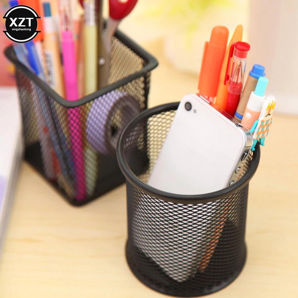 New-Pen-Holder-Office-Desk-Metal-Mesh-Pen-Stand-Pencil-Stationery ...