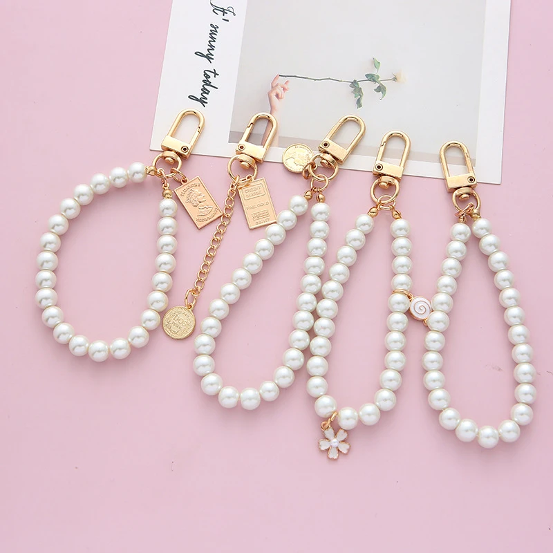 Fashion DIY Pearl Keychain Women's Gift Handbags Peal Beads Cute ...