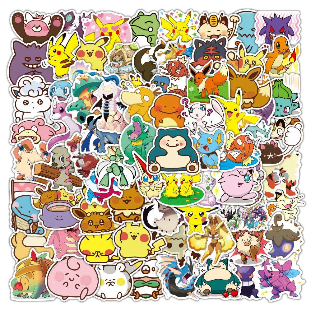 10/30/50/100PCS Cute Pokemon Anime Cartoon Stickers DIY Suitcase Fridge ...