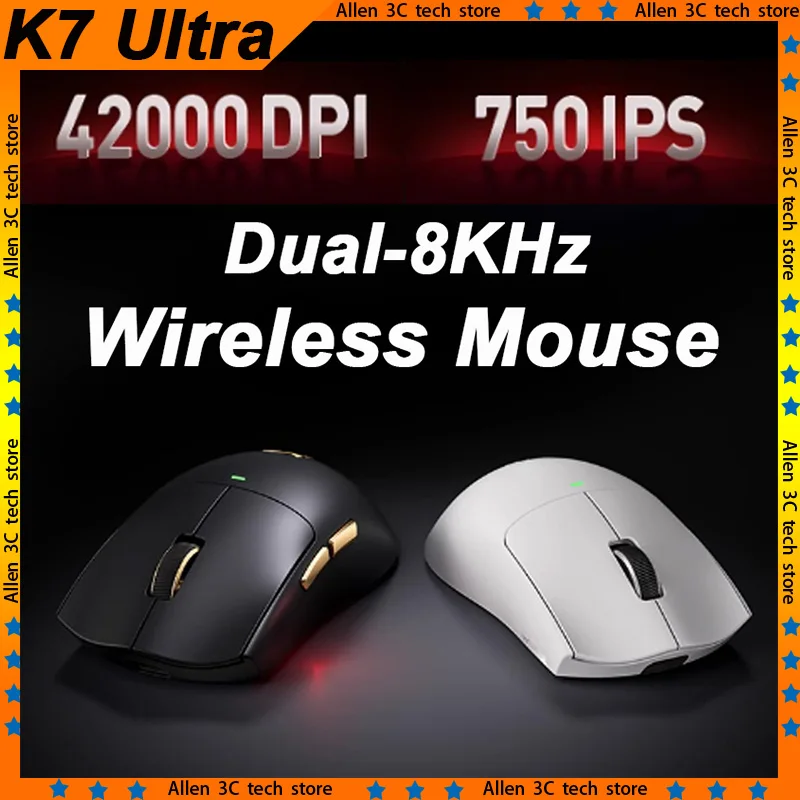 New MCHOSE K7 Ultra Wireless Mouse Tri-Mode 2.4G Dual-8K PAW3950 ...