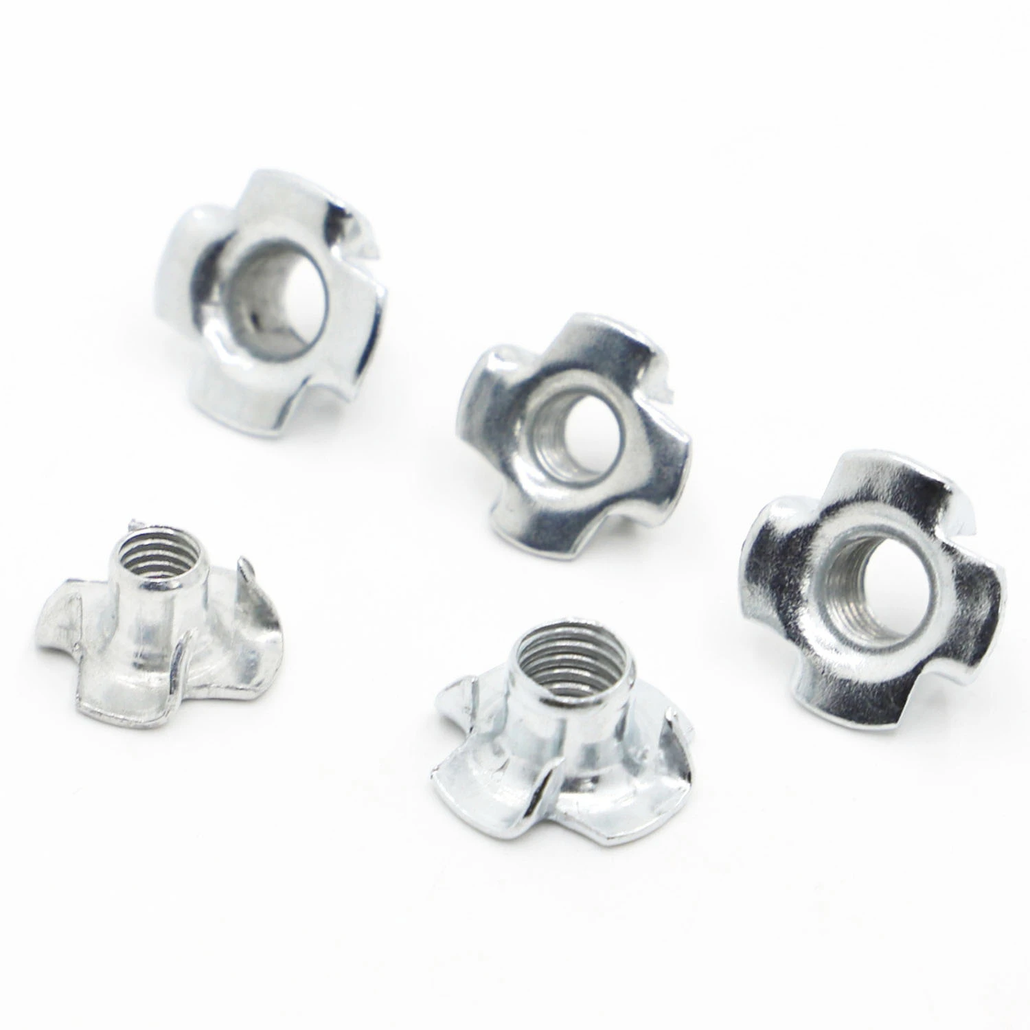 20pcs Zinc Plated Four Claws Nut Speaker Nut T-nut Blind Pronged Tee Nut Furniture M3 M4 M5 M6 ...