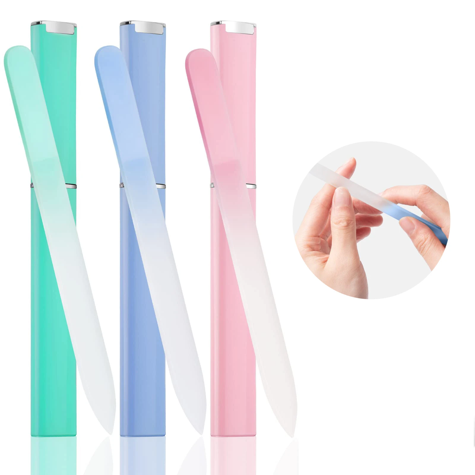 Glass-Nail-File-with-Case-Fingernail-Files-for-Natural-Nail-Double ...