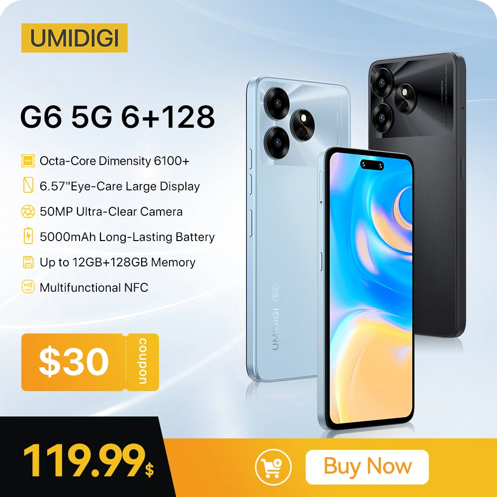 NEW-5G-UMIDIGI-G6-5G-Smartphone-5G-Android-13-Dimensity-6100-6-6GB ...