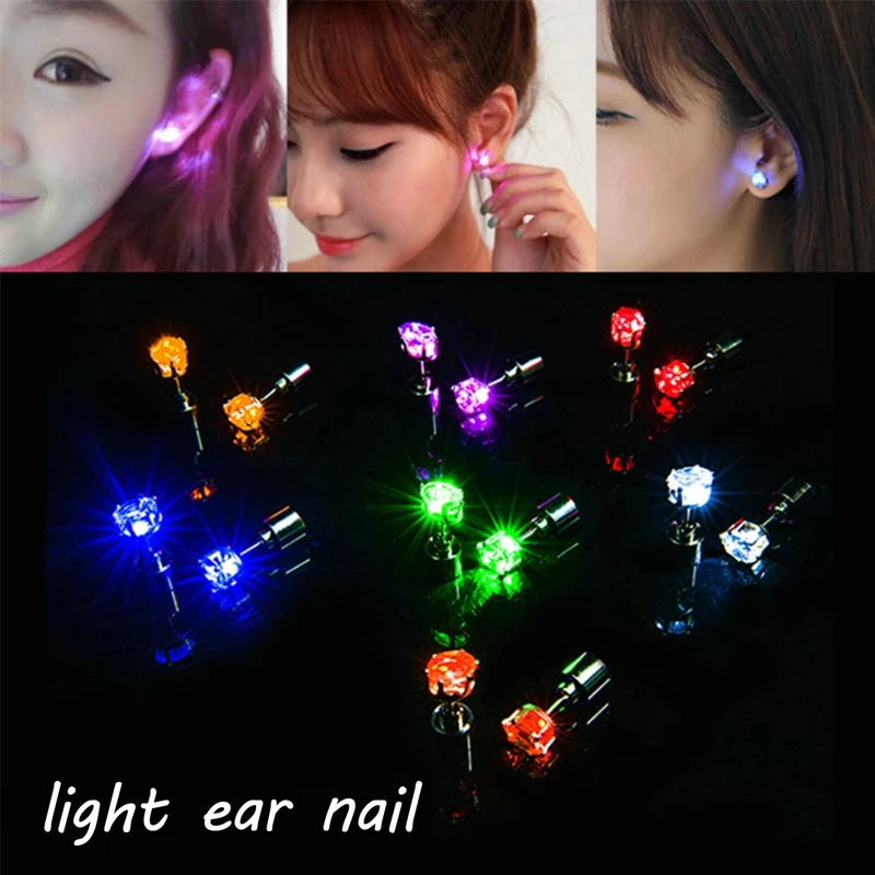1-2pcs-Led-Earrings-Shiny-Glowing-Light-Up-Ear-Stud-Rings-Piercing-Unit ...