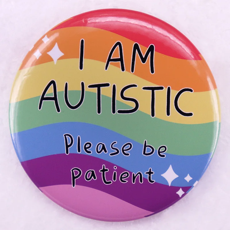 Autistic-Autism-Rainbow-Button-Badge-Pins-Pinback-Brooch-Jewelry-58MM ...